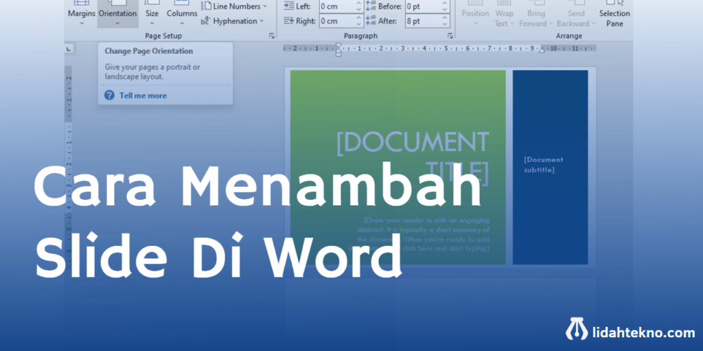 Cara Menambah Slide Di Word | Lidah Tekno